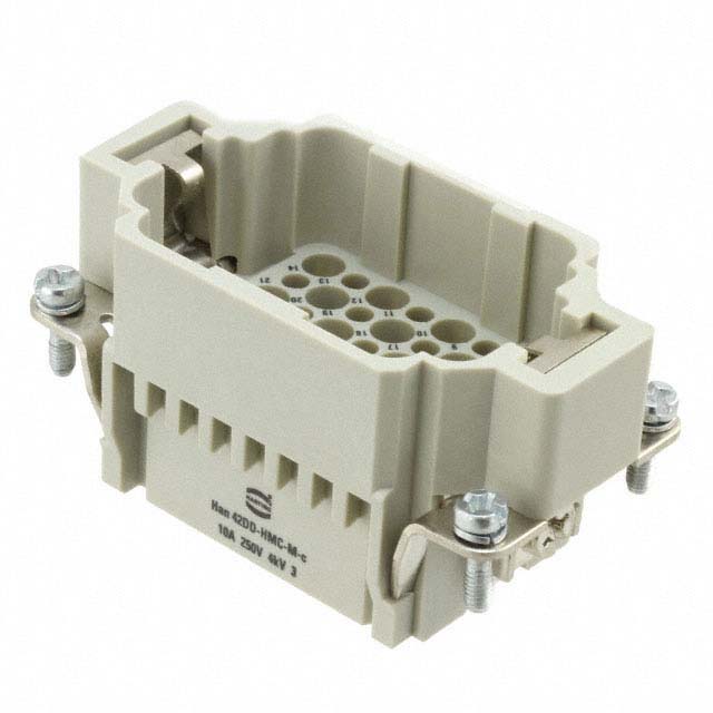 HARTING Heavy Duty Power Connector Insert, 10A, Male, Han DD HMC Series, 42 Contacts ...